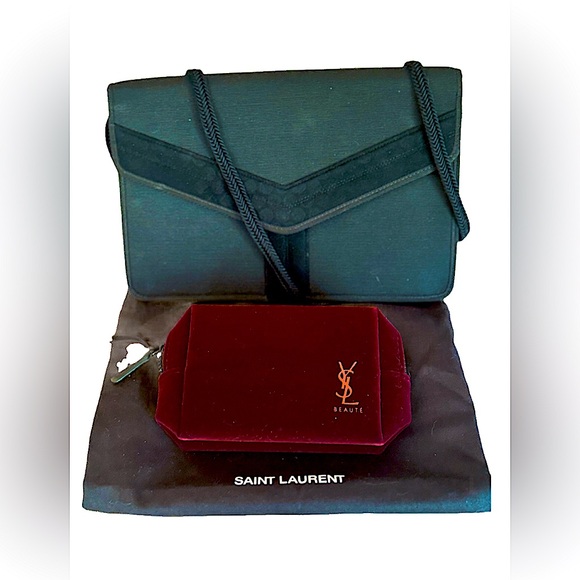 Yves Saint Laurent | Bags | Yves Saint Laurent Vintage Black Canvas Ysl ...